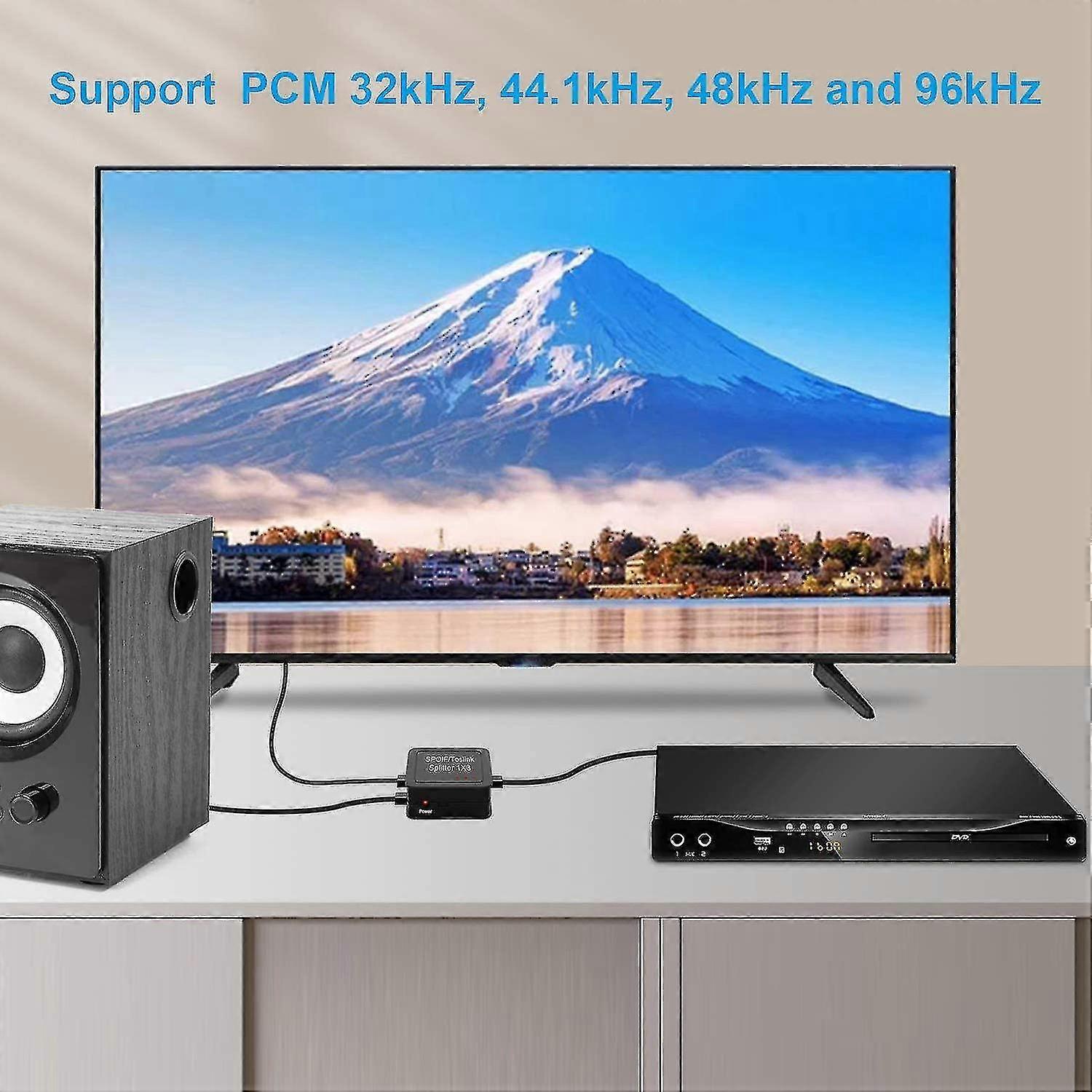 Digital Optical Audio 1x3 Splitter,digital Spdif Toslink Optical Fiber ...