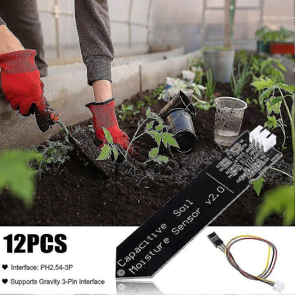 12pcs Capacitive Soil Moisture Sensor Module 3.3-5.5v 3-pin W/gravity ...