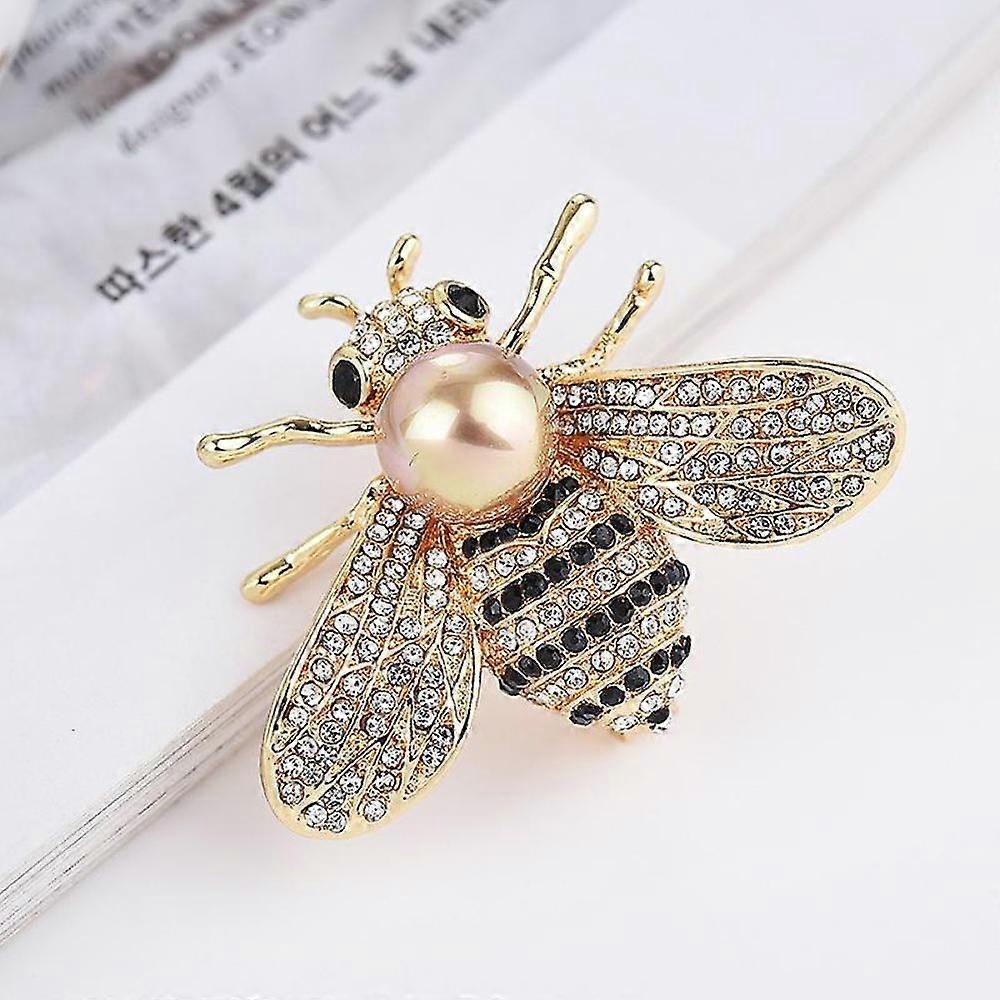 Honey Bee Brooches Crystal Insect Themed Bee Brooch Gold Tone KLT ...