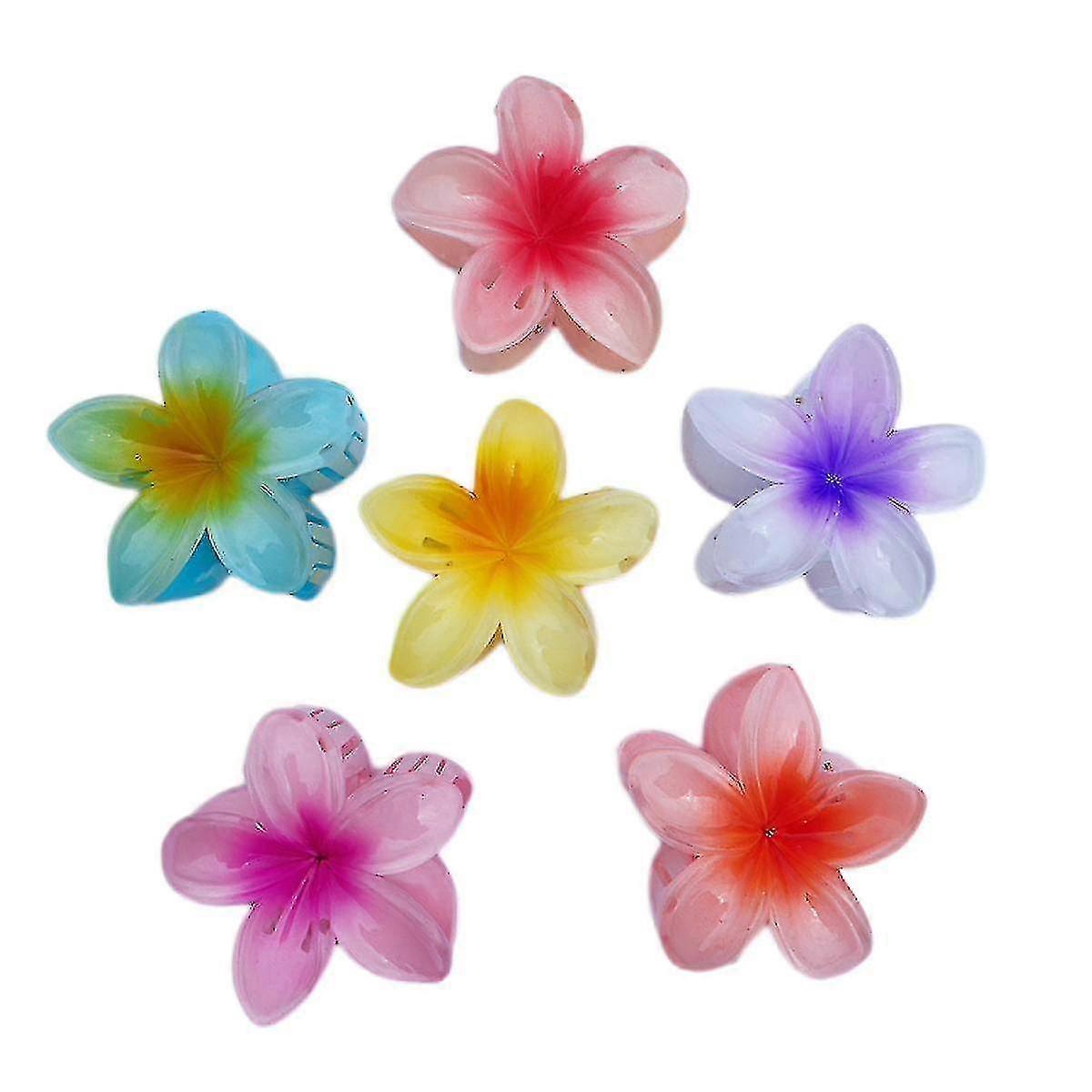 6 Pcs Imitation Bauhinia Flower Grab Clip, Plumeria Flower Hairpin Bath ...