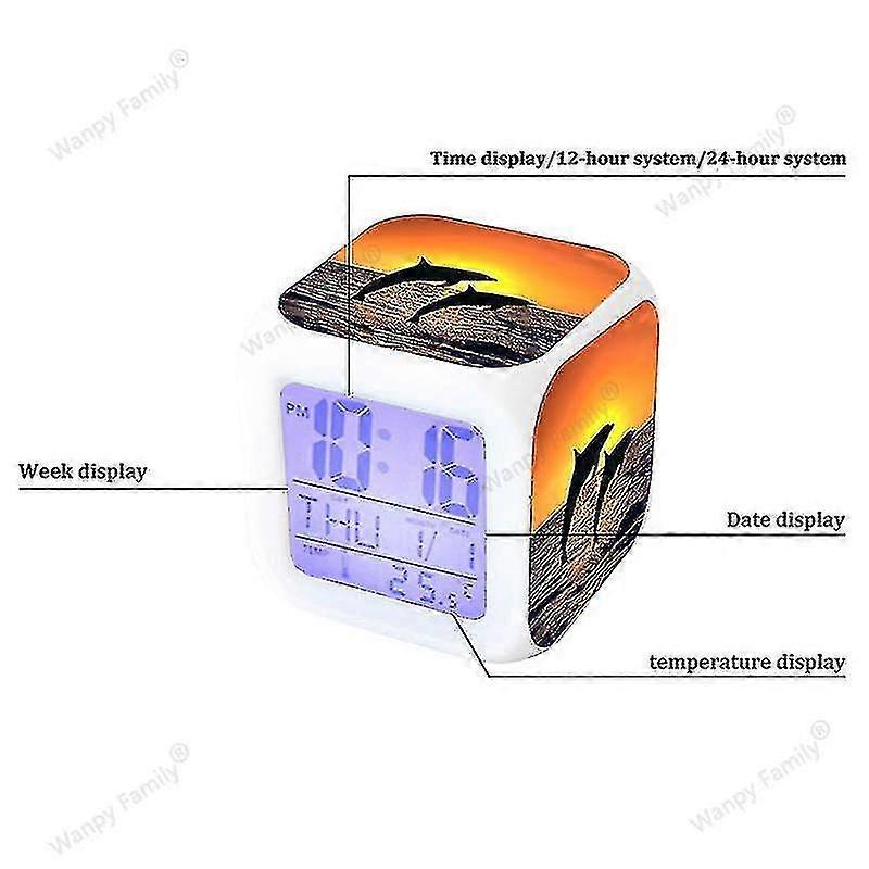 Football Alarm Clocks Kids Room 7color Changing Multifunction Touth ...