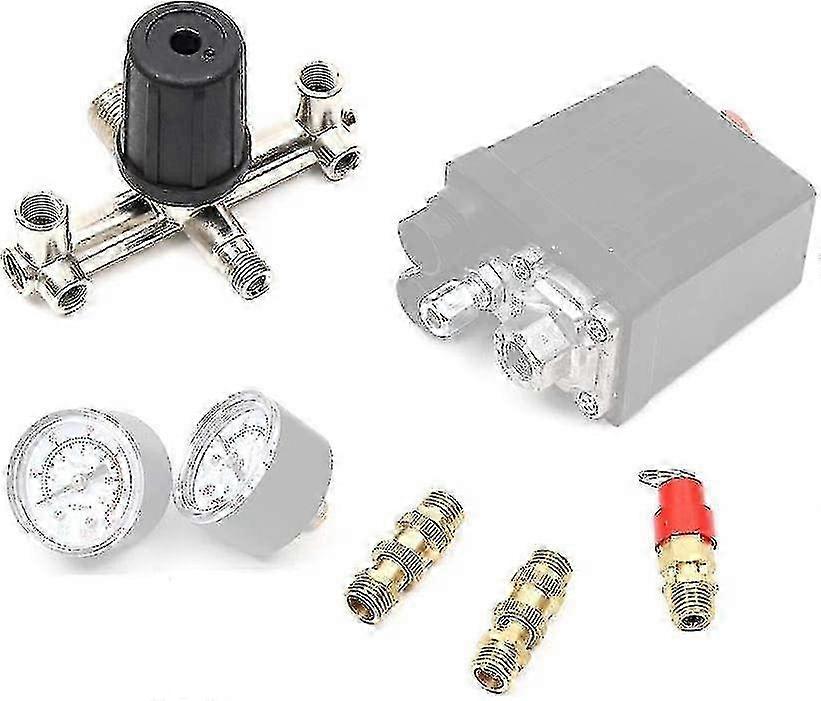 Air Compressor Pressure Switch Double Outlet Tube Air Compressor Switch Pressure Regulator Valve ...