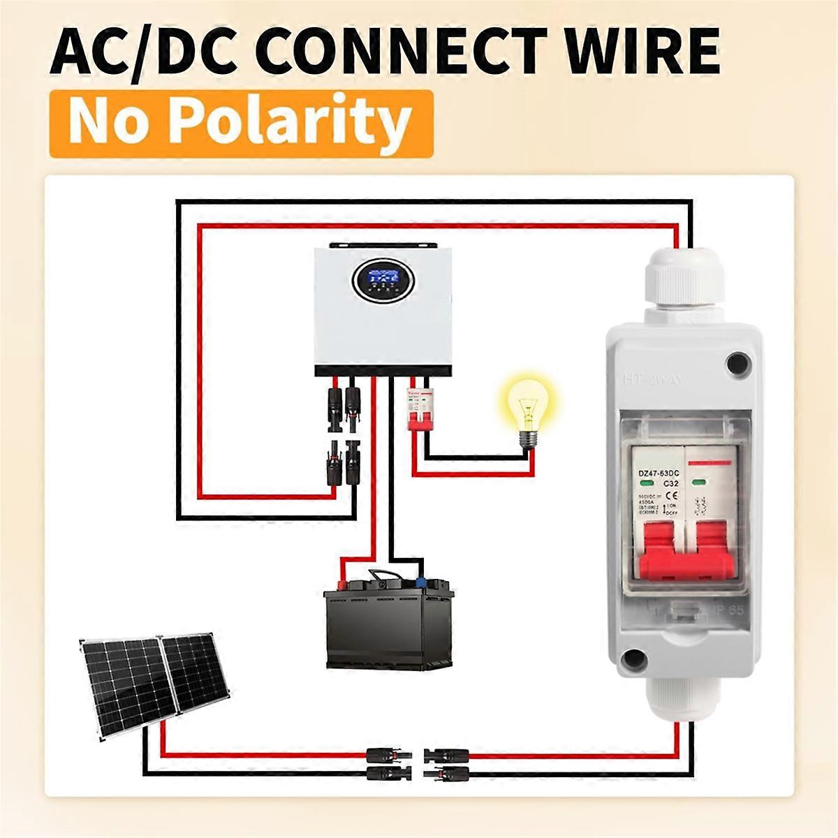 Solar Panel Disconnect Switch DC 500V Solar Circuit Breaker Box 32Amp ...