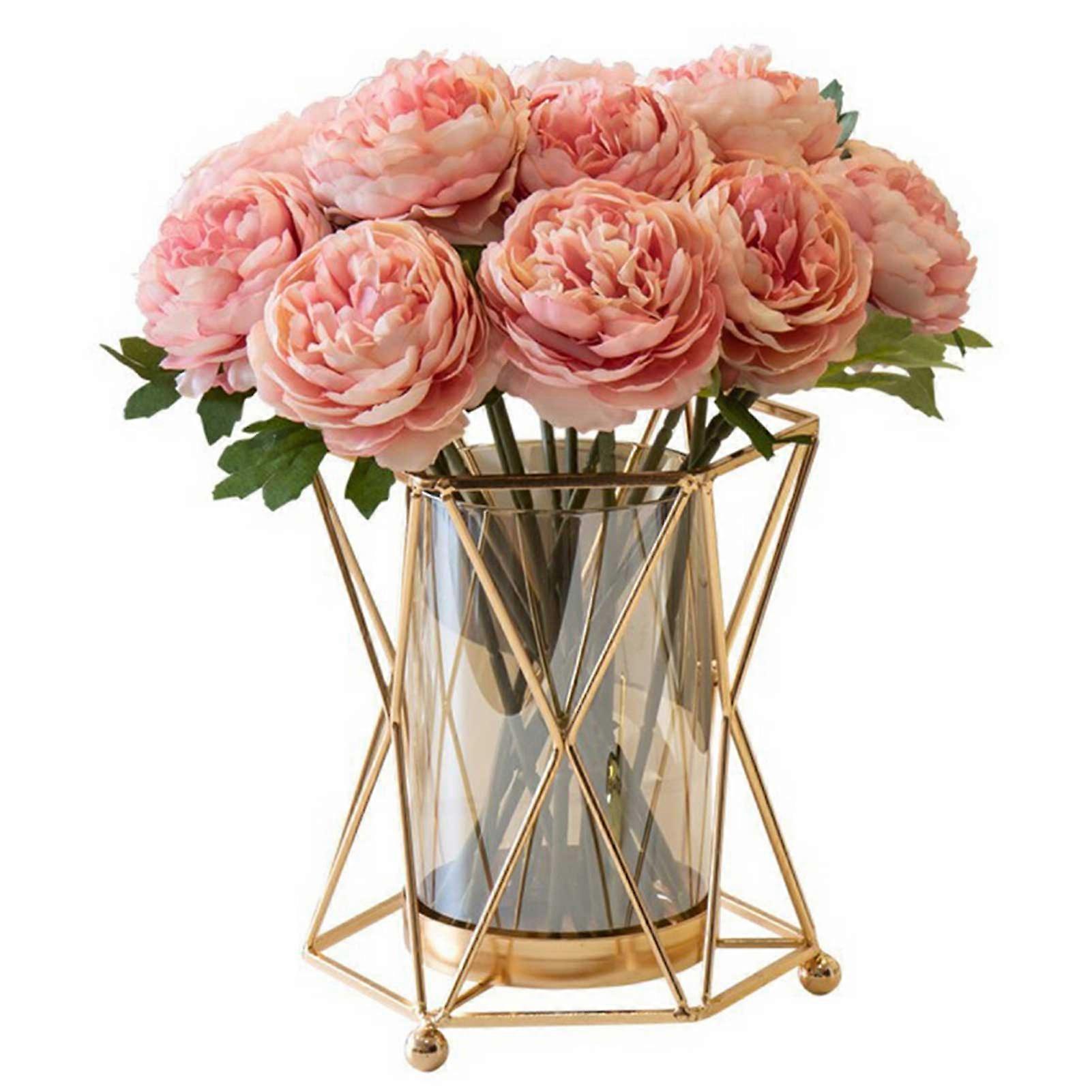 Floral Flower Arrangement Golden Vase Personalized Flower Pot ...