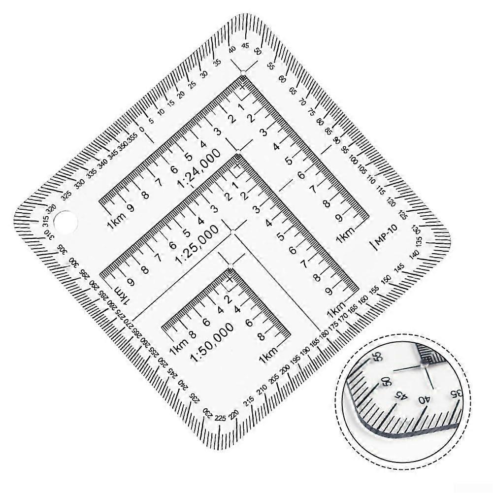 Flexible Map Scale and Protractor, Square Map Coordinate Scale ...