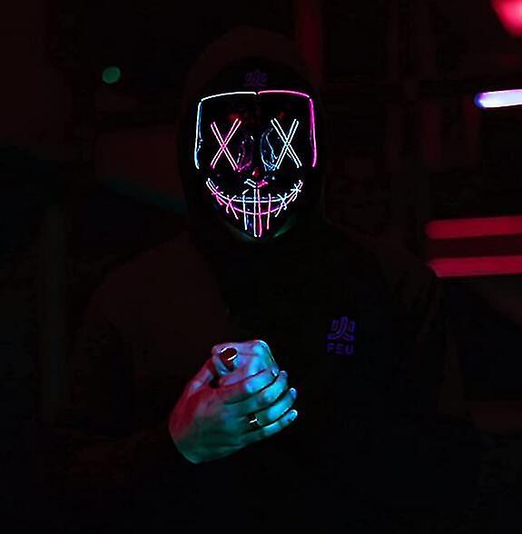Led Purge Mask Light Up Scary Mask For Cosplay Costume | Fruugo UK