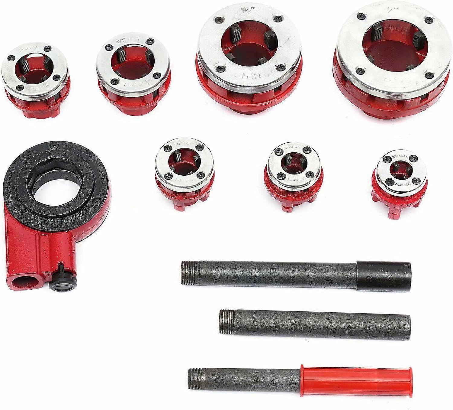 Ratchet Pipe Threader Kit 3/8' to 2' BSPT Manual Threading Tool Set ...