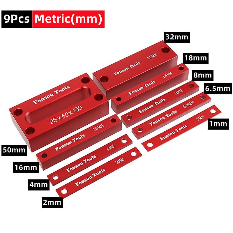 16Pc Inch / 9pc Metric Setup Blocks Height Gauge Set, Precision ...