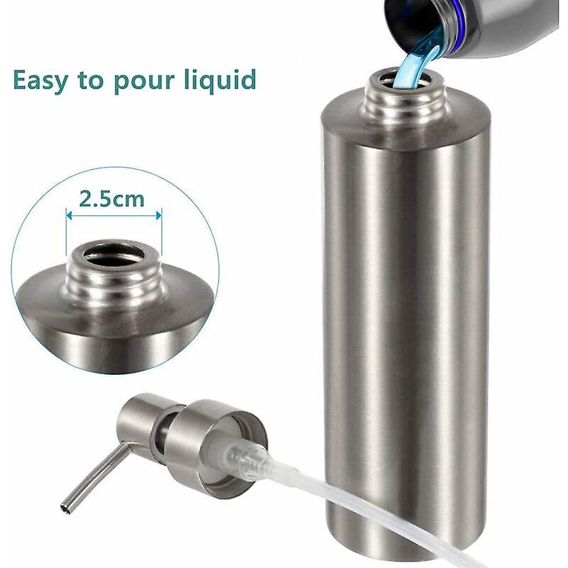 Soap Dispenser Liquid Lotion 304 Stainless Steel Spring Loaded Pump ...
