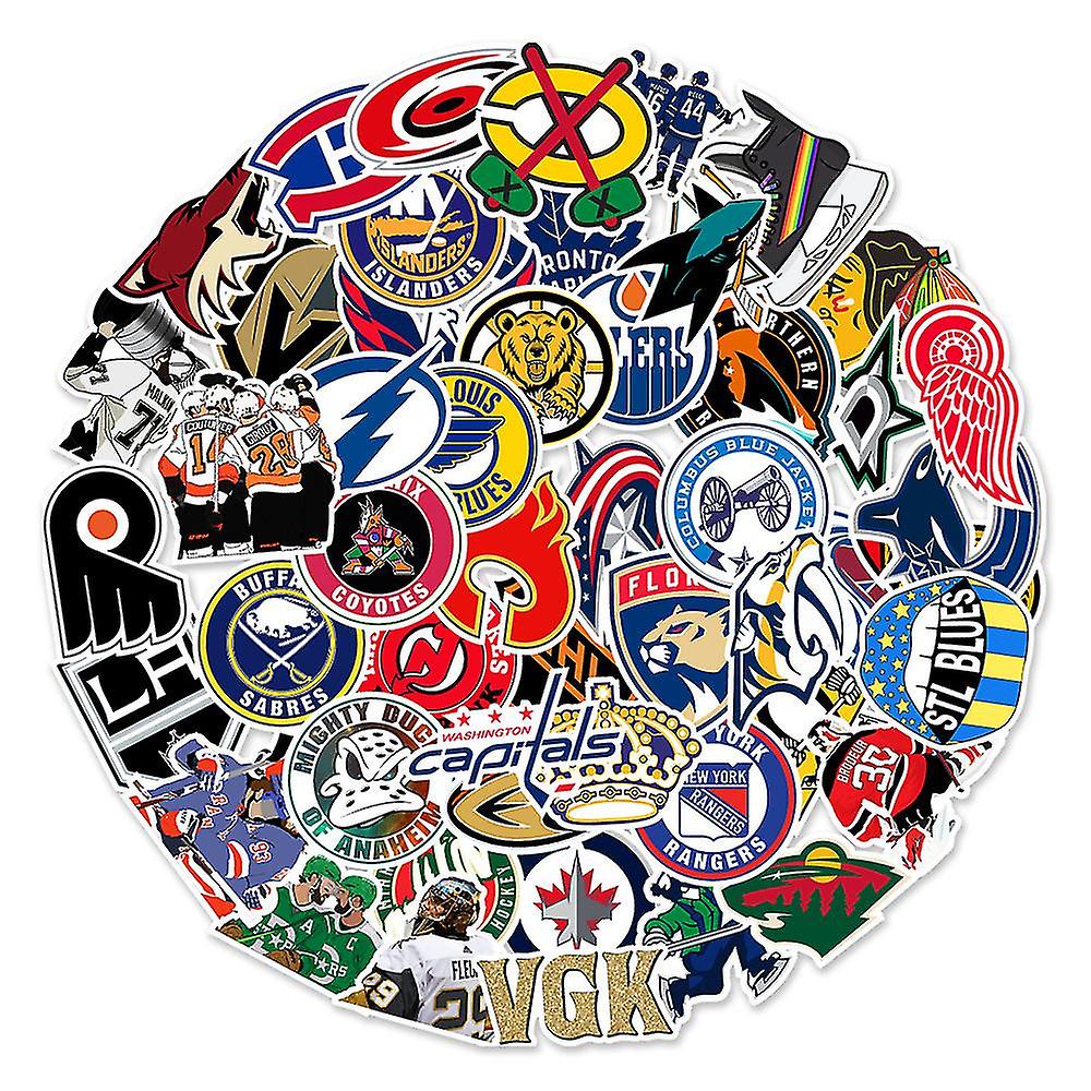 50-pack Hockey Team Fan Logo Sticker Series Waterproof Stickers | Fruugo UK