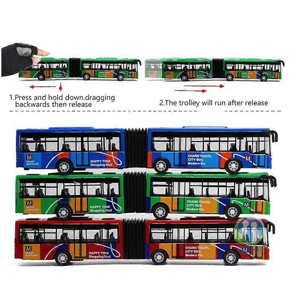 1/64 Diecast Alloy City Bus Pull Back Car Kids Toy Car Inertia Vehicle ...