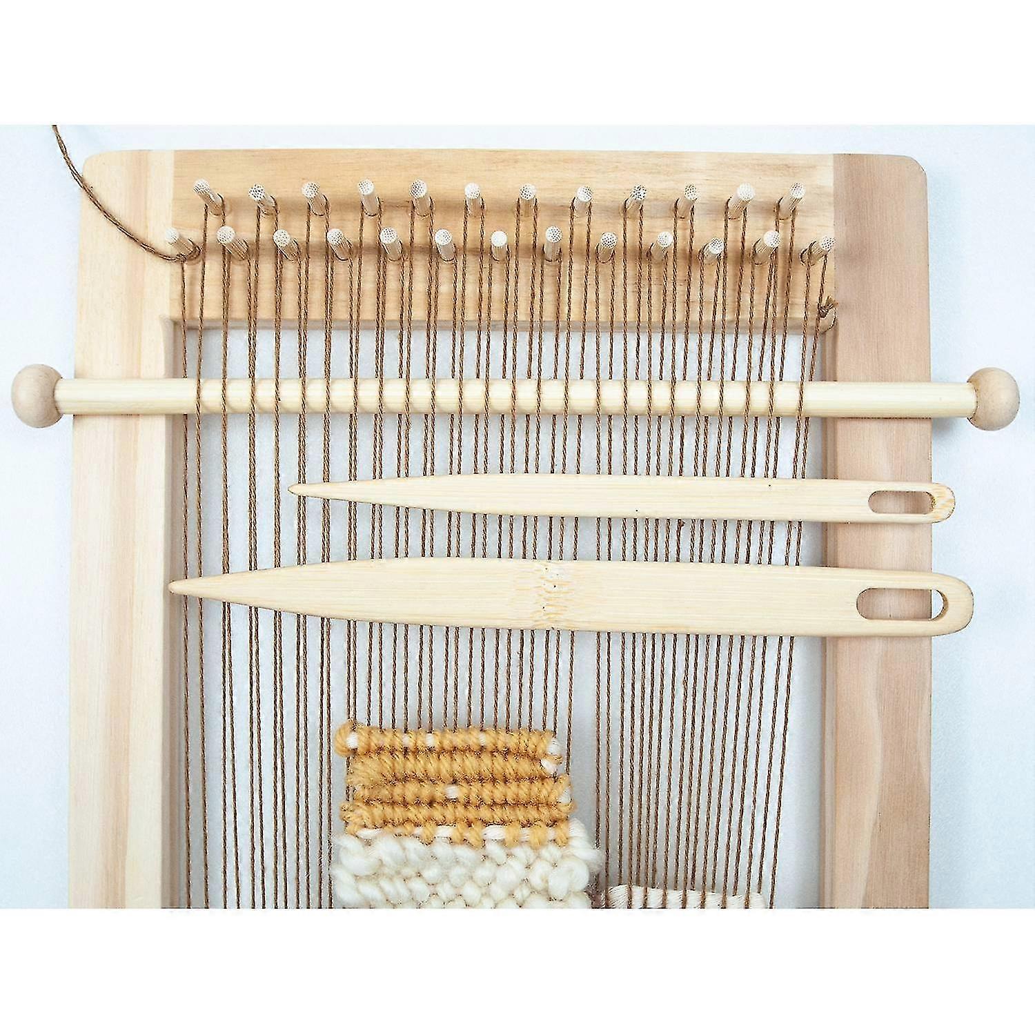 9 PCS Weaving Tools Wood Hand Loom Stick Set Crochet Needle Stick ...