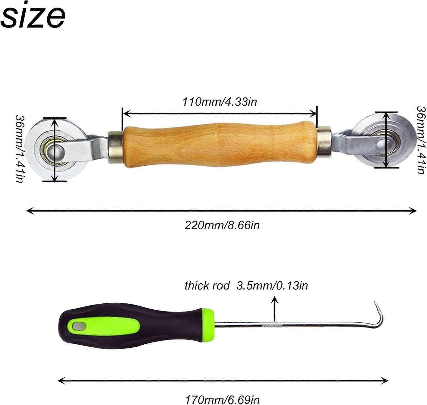 Piping Tool with Wooden Handle and Steel Wheel Tool Retractable Roller ...