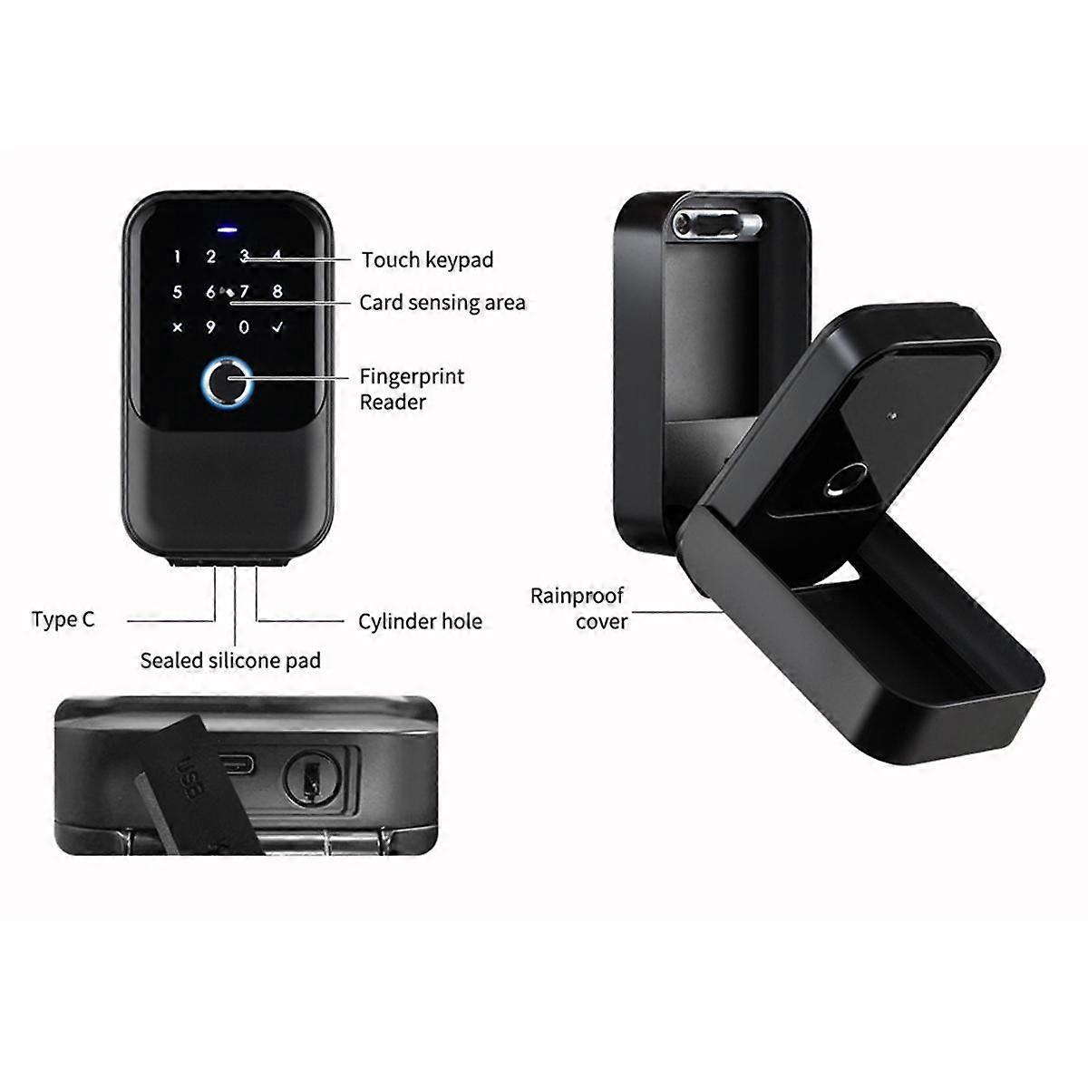 Waterproof Cover Safe Tuya Code Fingerprint Bluetooth Wifi Smart Key ...