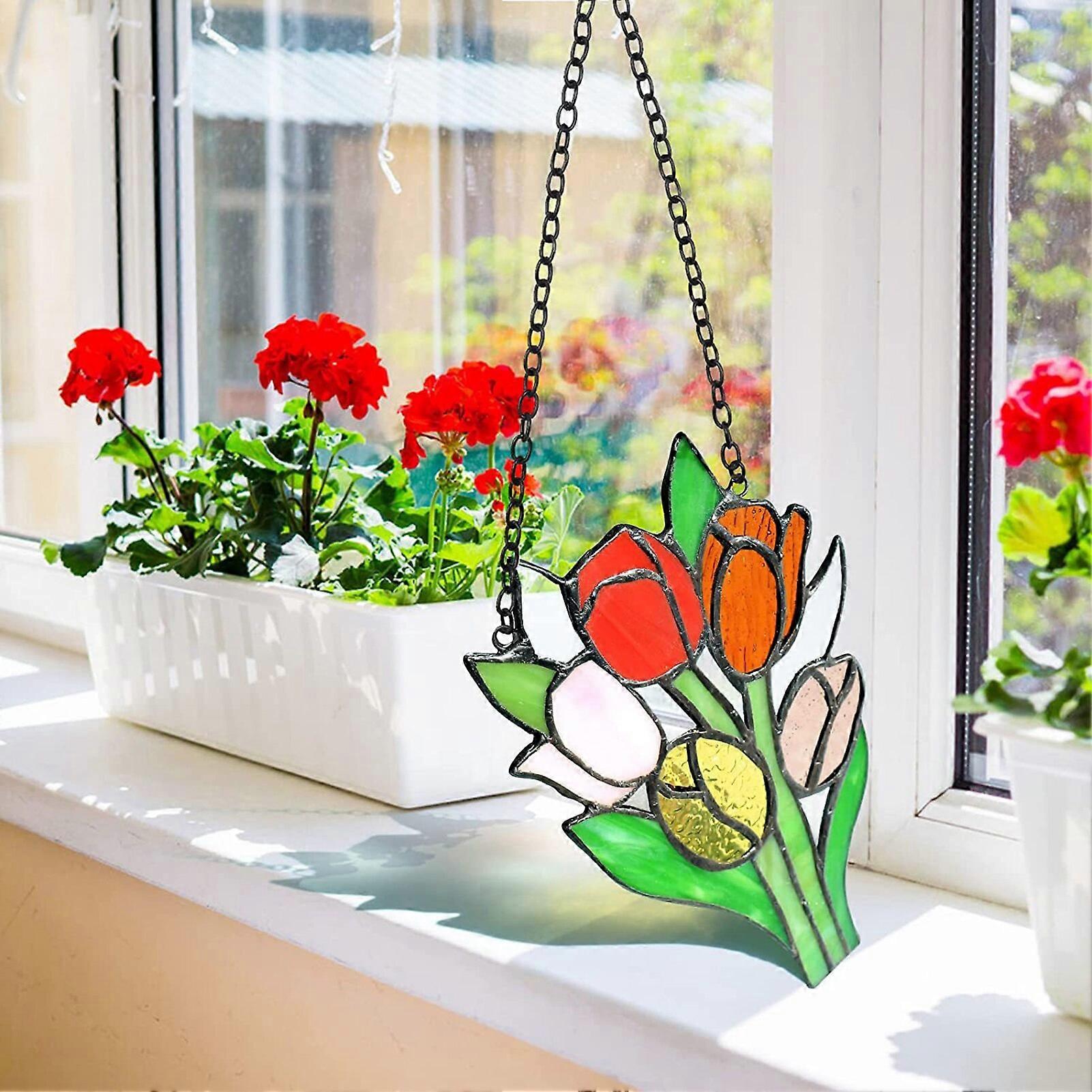 Stained Glass Window Hangings Tulip Stained Glass Window Hangings ...