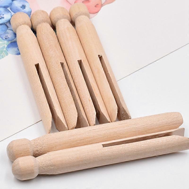 Wood Clothes Pins Pegs Old School 50 Count Round Clothespins Weather ...