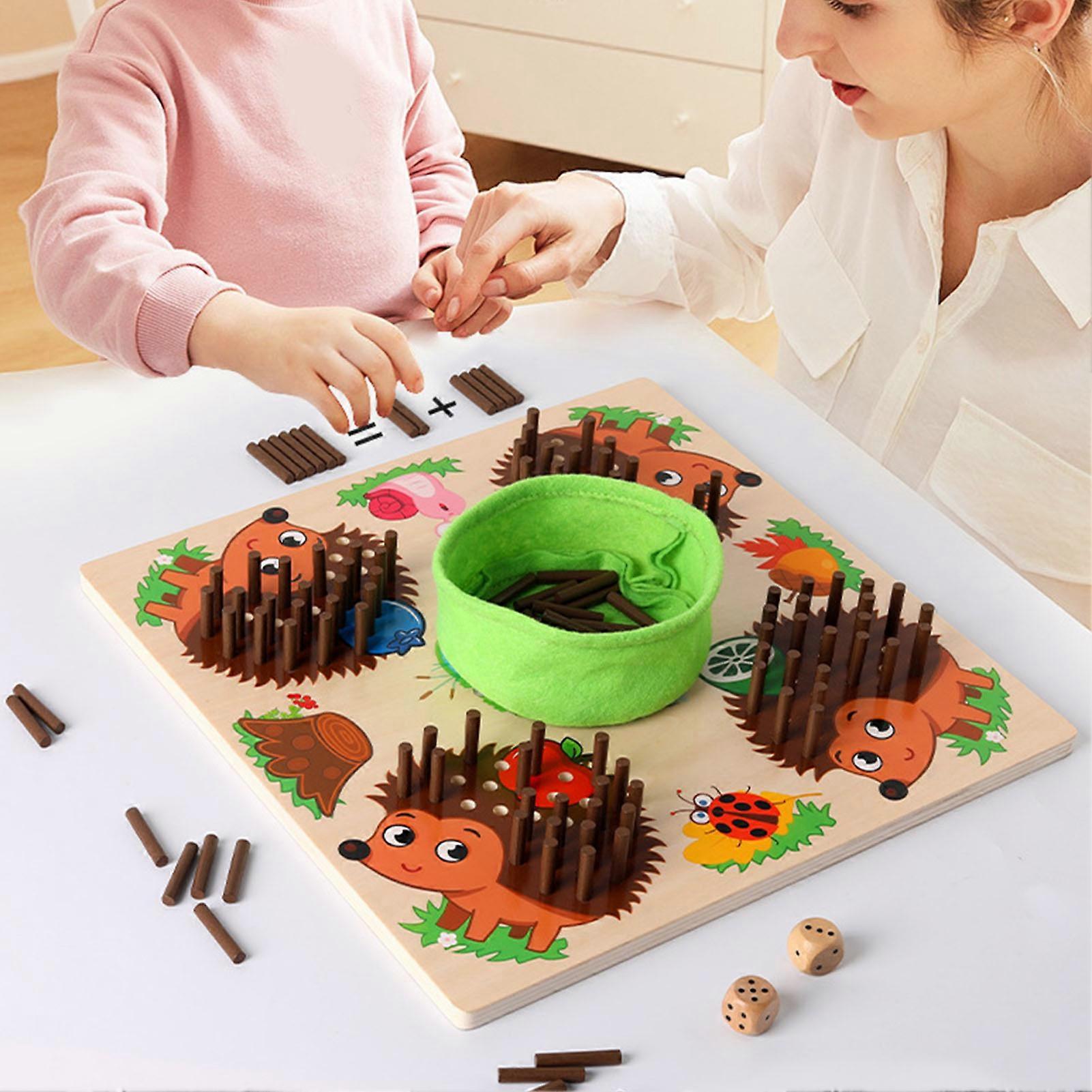 Wooden Hedgehog Counting Matching Game Early Learning Educational Fine ...