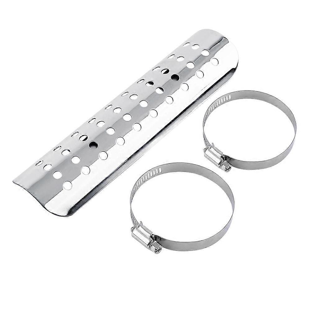 Universal Motorcycle Hole Heat shield Straight Exhaust Pipe Cover ...