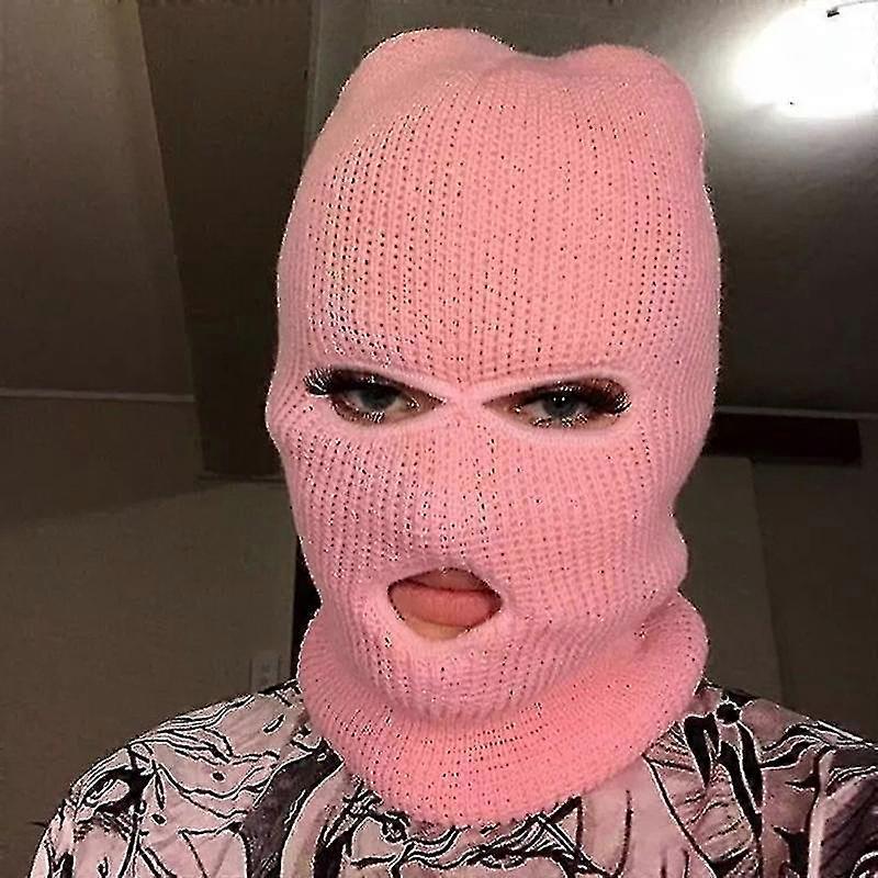 3hole Knitted Full Face Cover Ski Mask Winter Balaclava Warm Knit Full ...