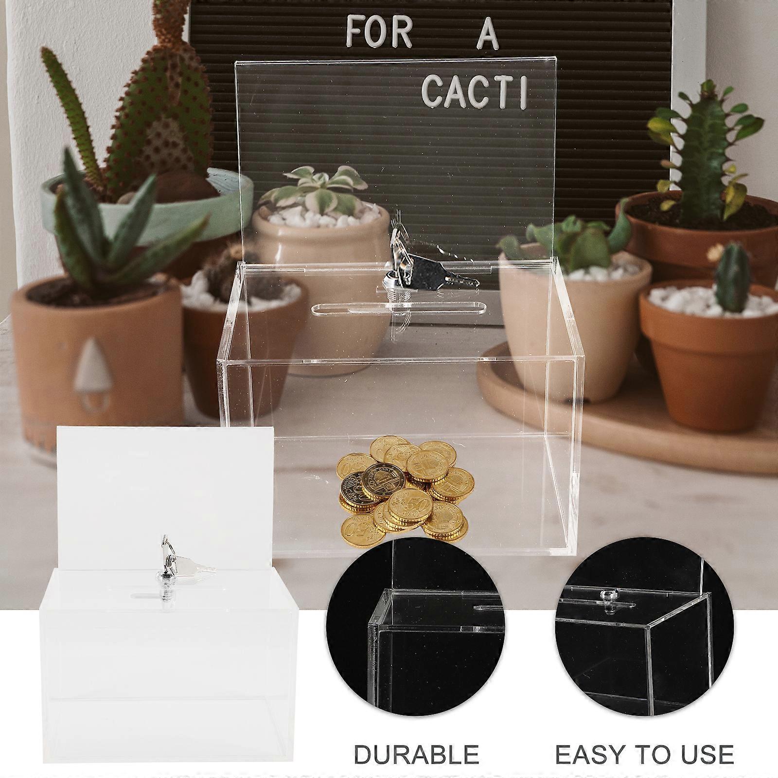 Clear Donation Box Suggestion Box with Lock Complain Letter Box ...