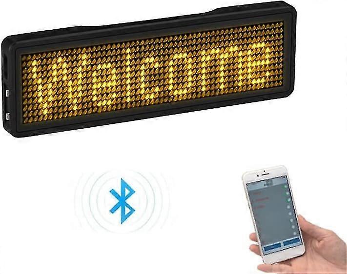 LED Bluetooth Rechargeable Name Badge - DIY Programmable Scrolling LED ...