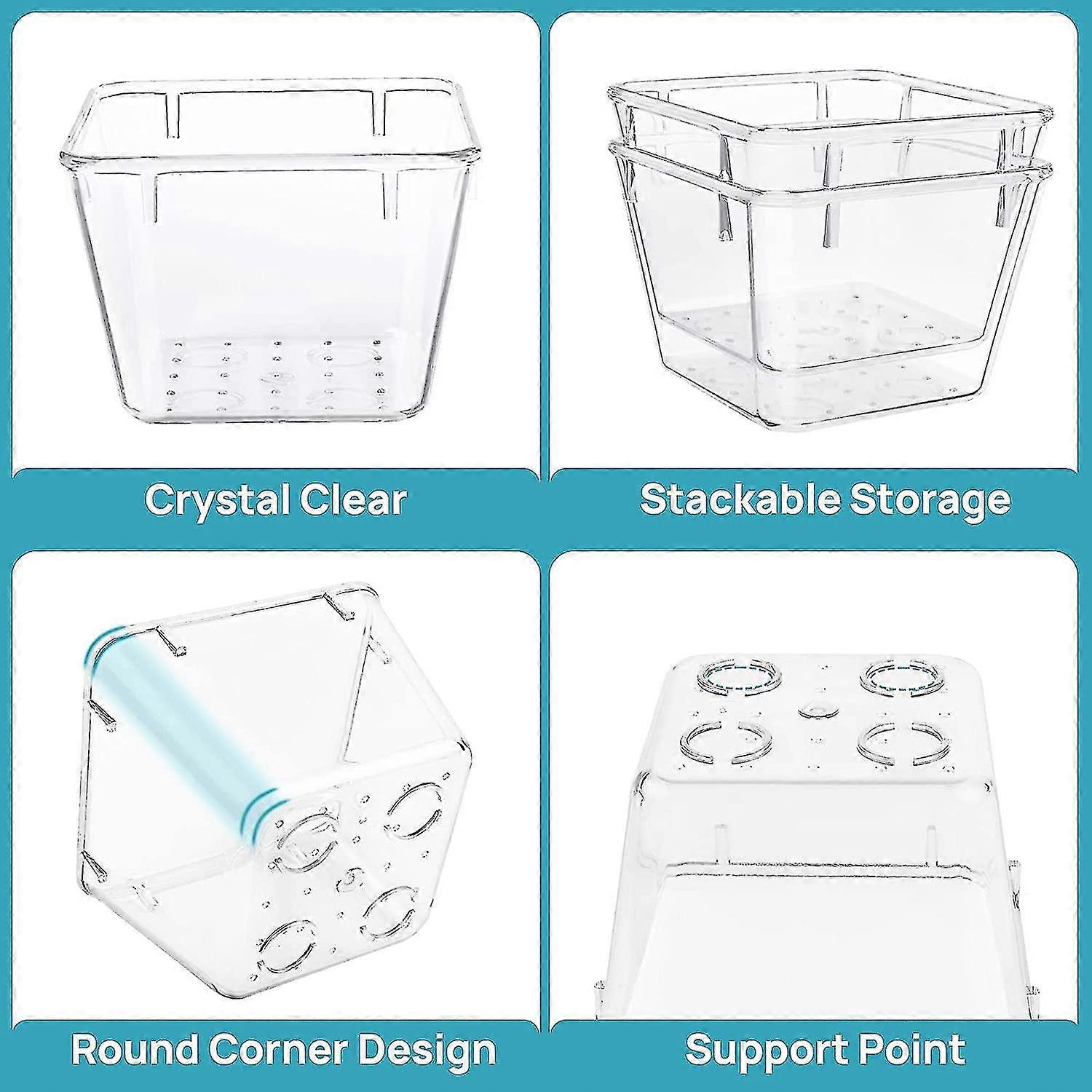 25 Pcs Clear Plastic Drawer Organizers Set, 4-size Versatile Bathroom ...