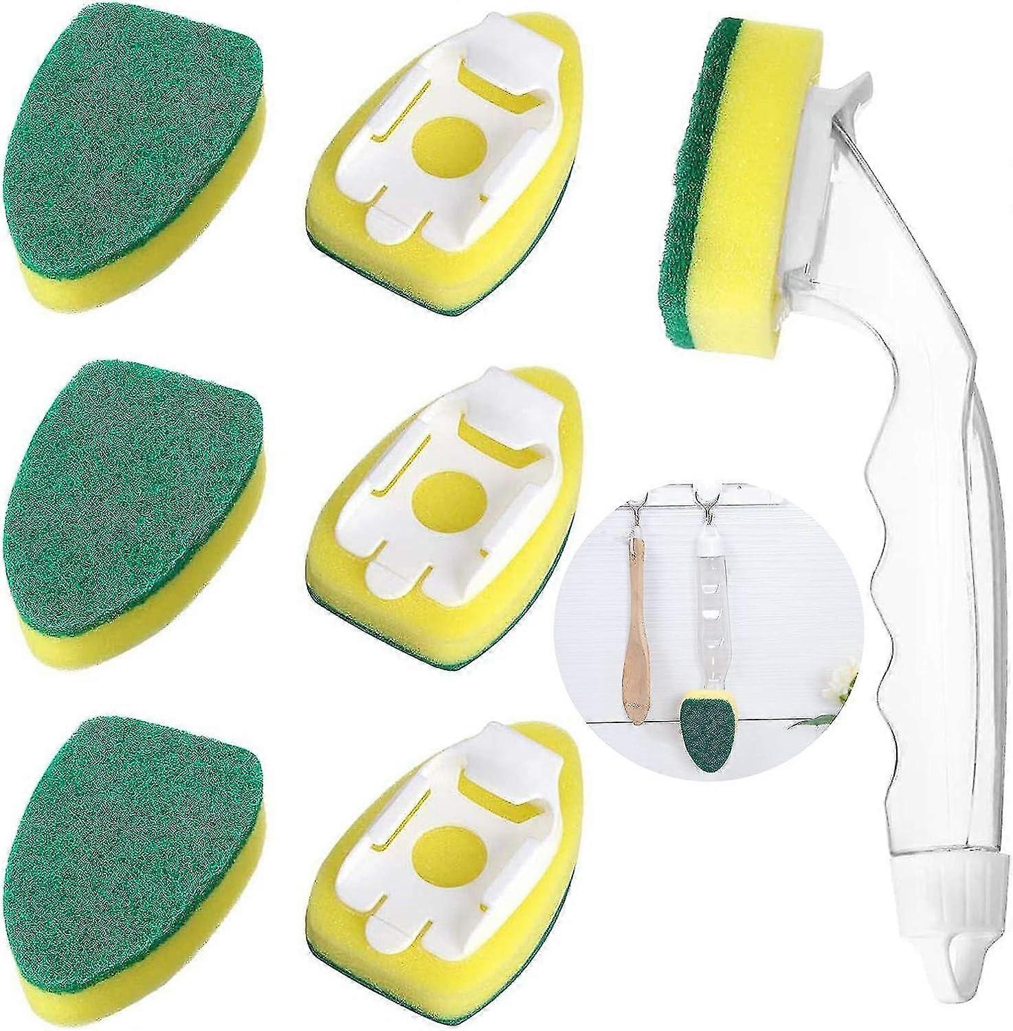 Dish Wand Sponge - Dishwashing Sponge Scrubber With 1 Dish Brush & 7 ...