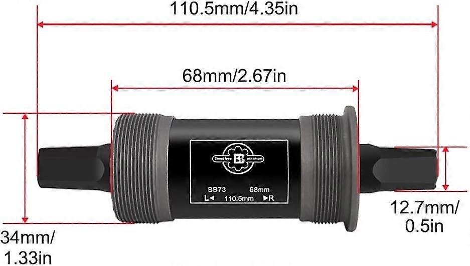 Bottom Bracket,Bicycle Bottom Axle 68mm Bicycle Threaded Bottom Bracket for Square Tapered ...