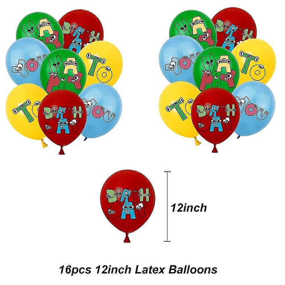 Alphabet Lore Theme Kids Birthday Party Balloons Banner Cake Toppers ...