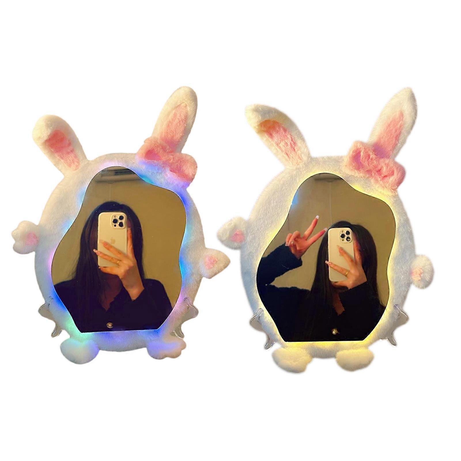 Brand New Cute Rabbit LED Light Gift Mini Rabbit makeup mirror Light ...