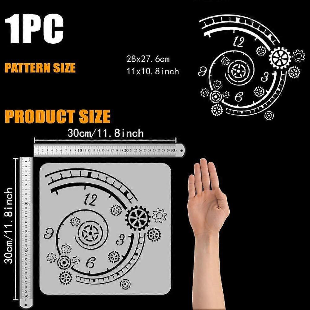Spiral Clock Face Stencil for Painting 11.8x11.8 inch Large Clock Face ...