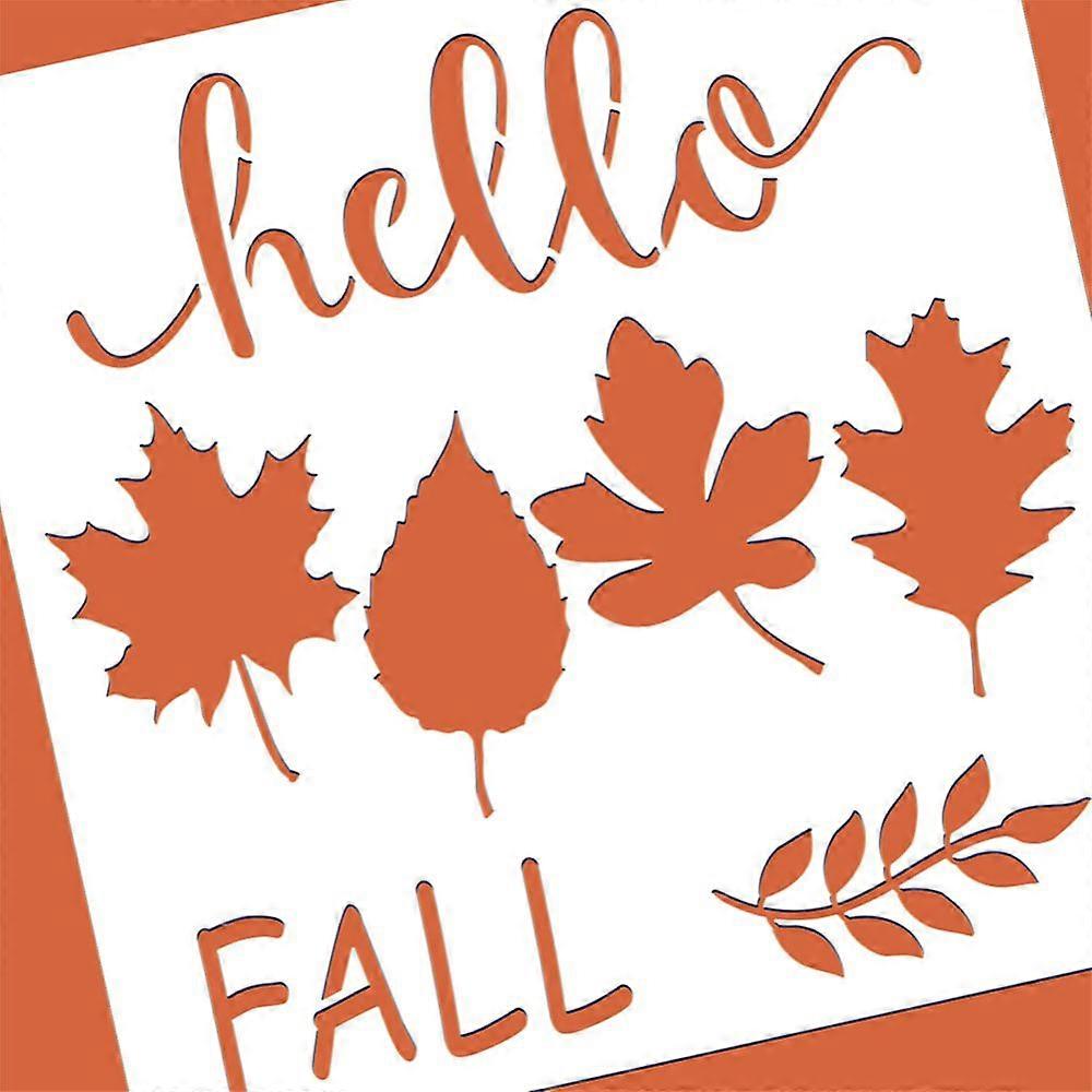 Hello Fall Stencil 12x12" Maple Leaf Sycamor Leaf Painting Stencil ...