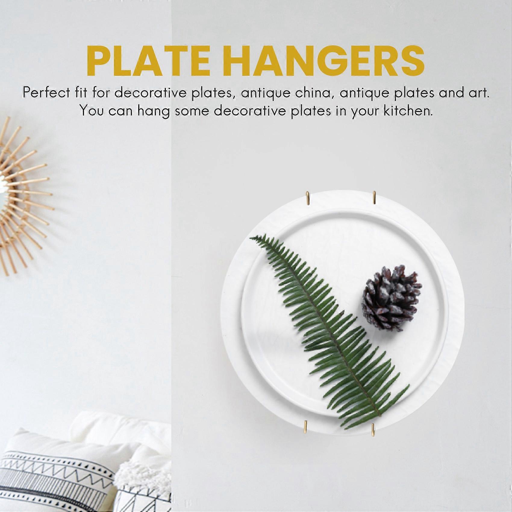 10 Pack Plate Hangers, 6 Inch Wall Plate Hangers and 10 Pack Wall Hooks ...