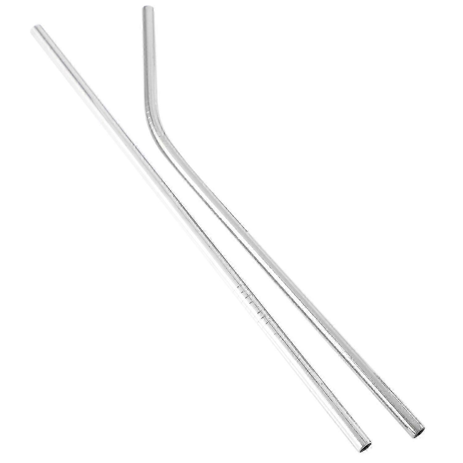 100pc Reusable 304 Stainless Steel Curved Metal Straws 215x6mm Eco ...