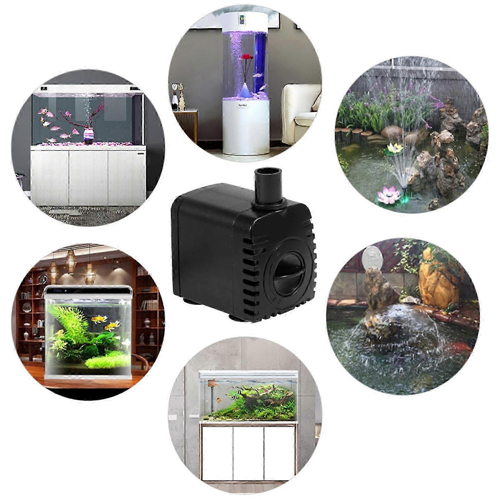 Submersible Water Pump with 12 LED Light 10W Ultra-quiet IP68 ...