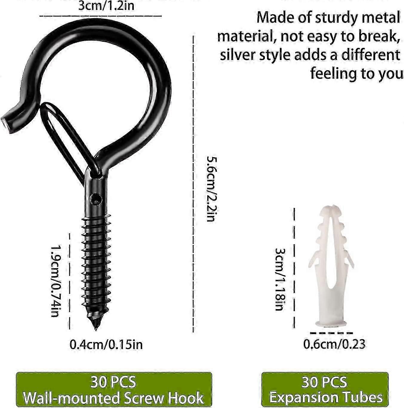 Outdoor Screw Hooks, Wall-mounted Ceiling Hooks, Safety Buckle Design ...
