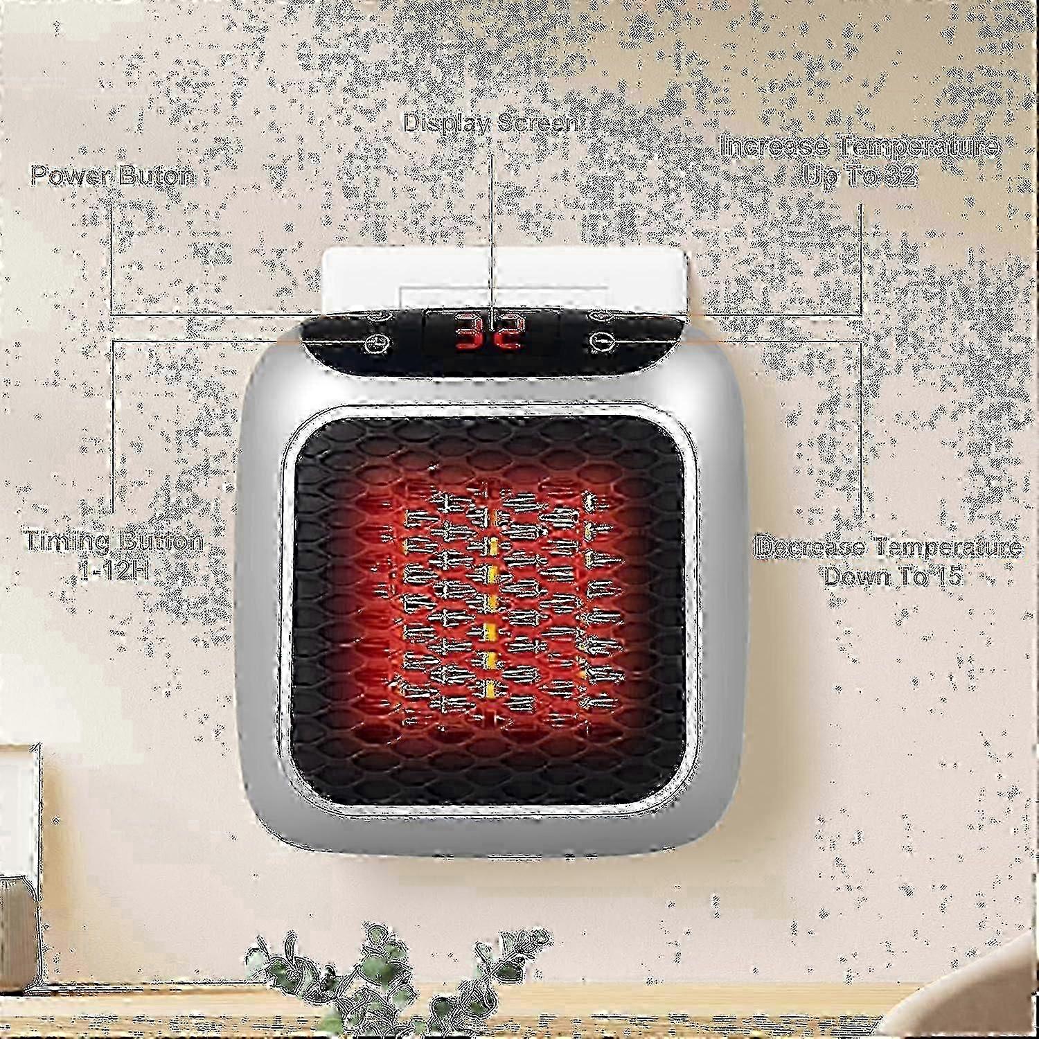 Portable Heater, 800W Ceramic Plug in Heater, Space Electric Fan Heater ...