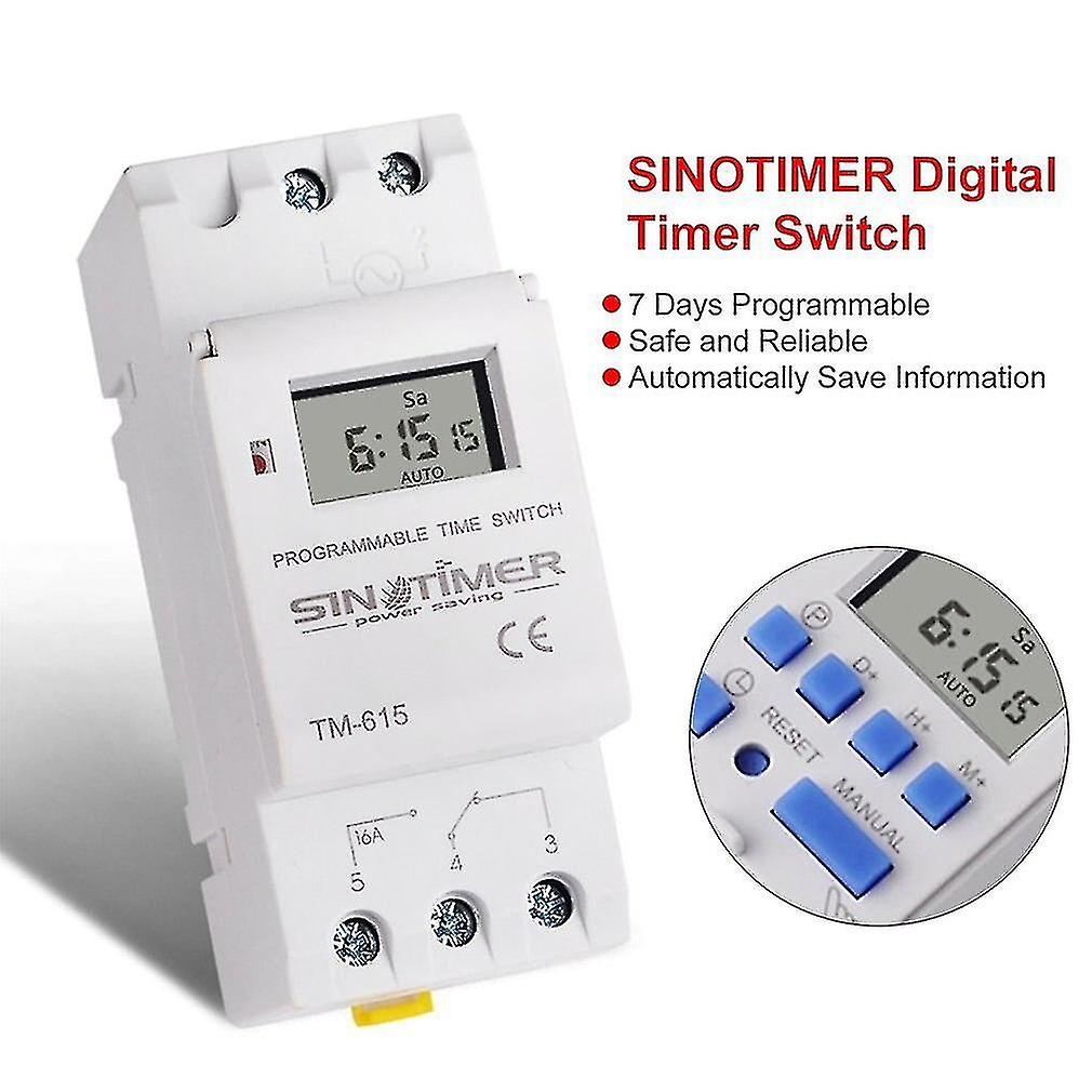 Electronic Weekly 7 Days Programmable Digital Industrial Time Switch ...