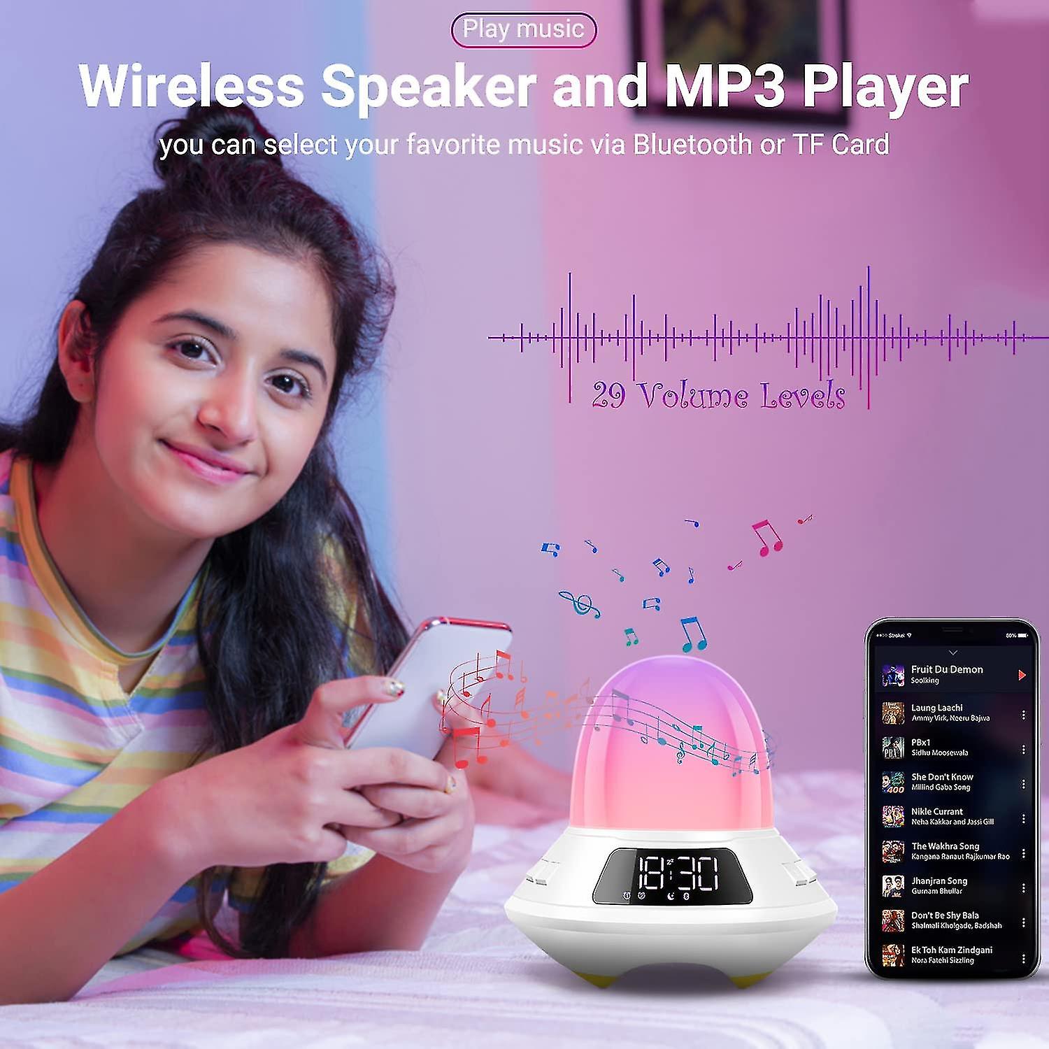 Led Bedside Lamp With Bluetooth Speaker, Swonuk Usb Rechargeable Color ...