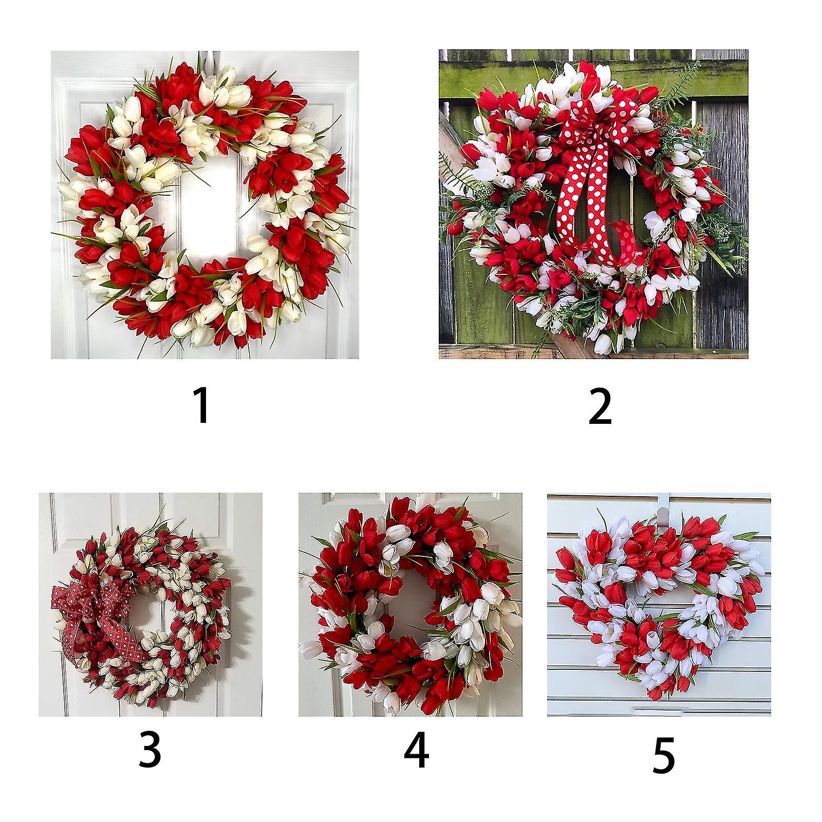 Best Discount-artificial Tulip Wreath Spring Summer Wreath For Party ...