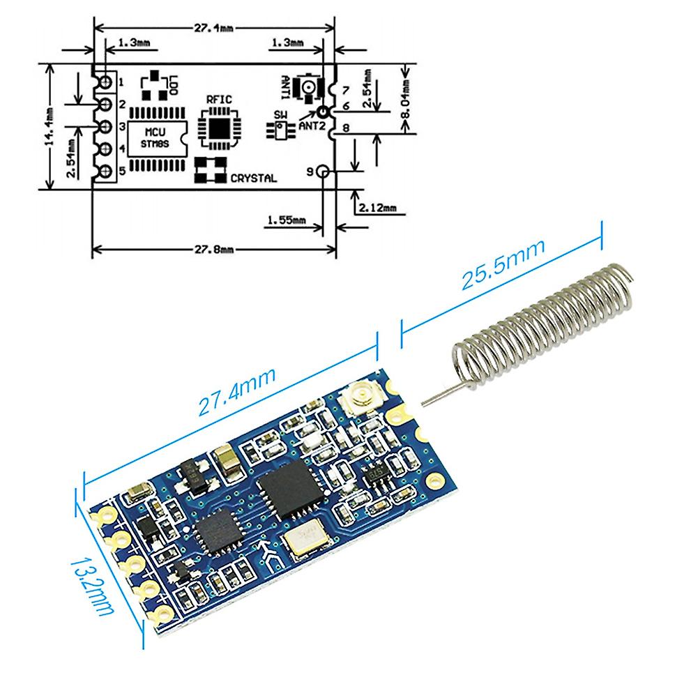 HC-12 433Mhz SI4463 Wireless Serial Port Module 1000M Replace Bluetooth ...