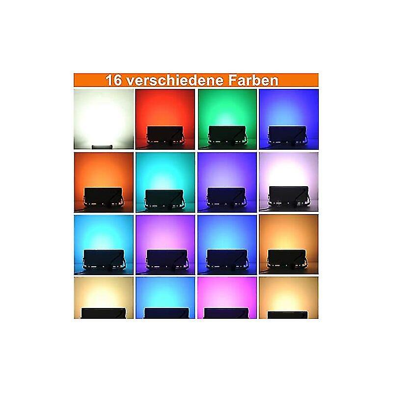4 Pack Dimmable Outdoor Rgb Led Flood Light, Ip66 Waterproof With ...