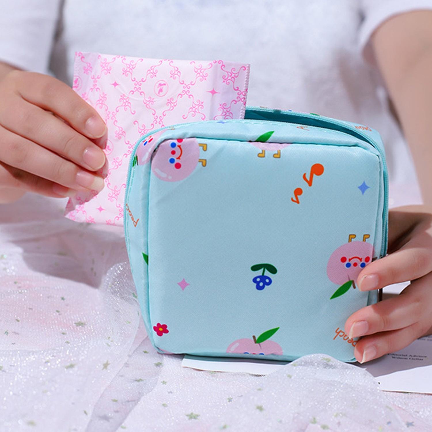 Tampon Storage Bag Zipper Closure Waterproof Polyester Feminine Lovely ...