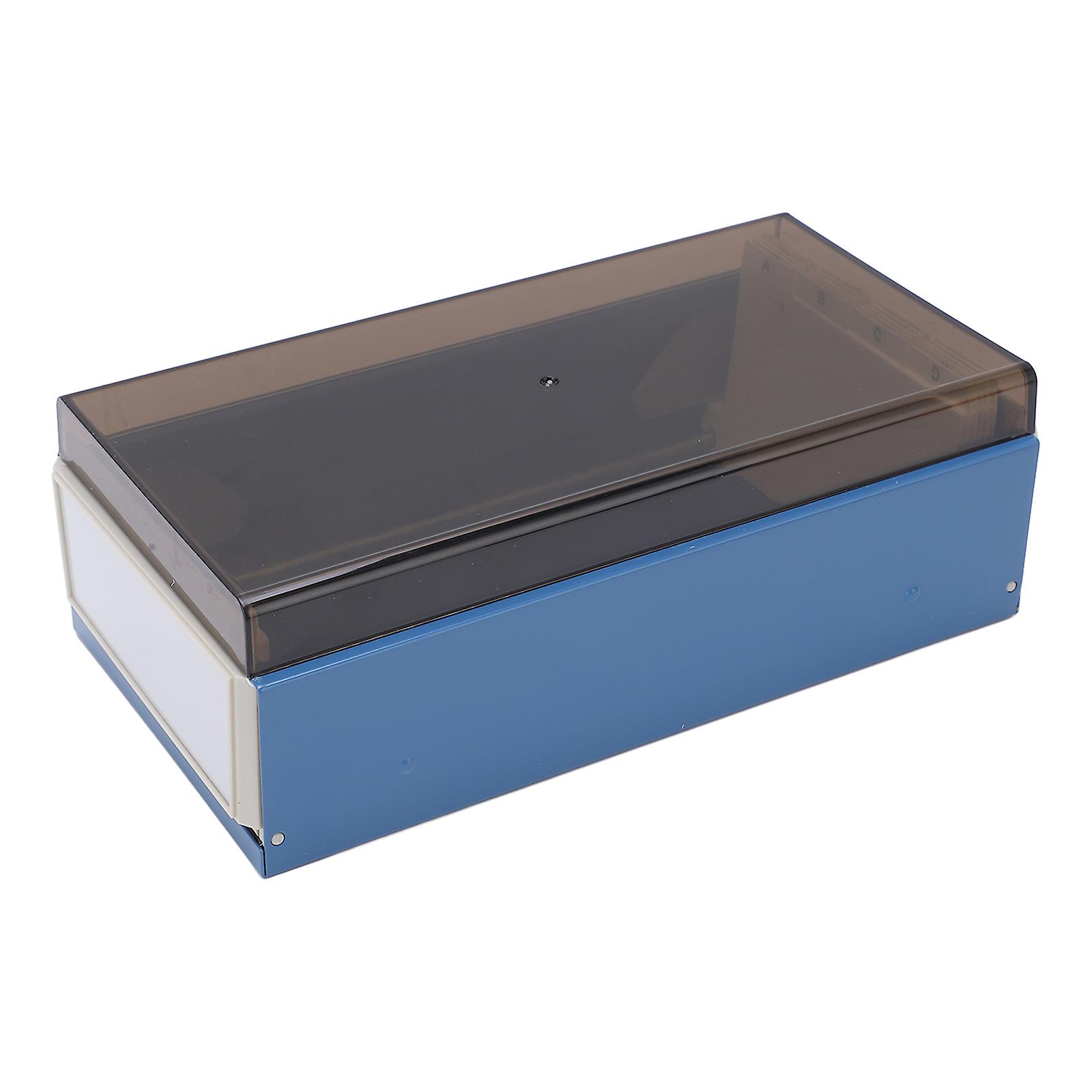 Blue Transparent Plastic Sliding Index Card Holder with Extendable End ...