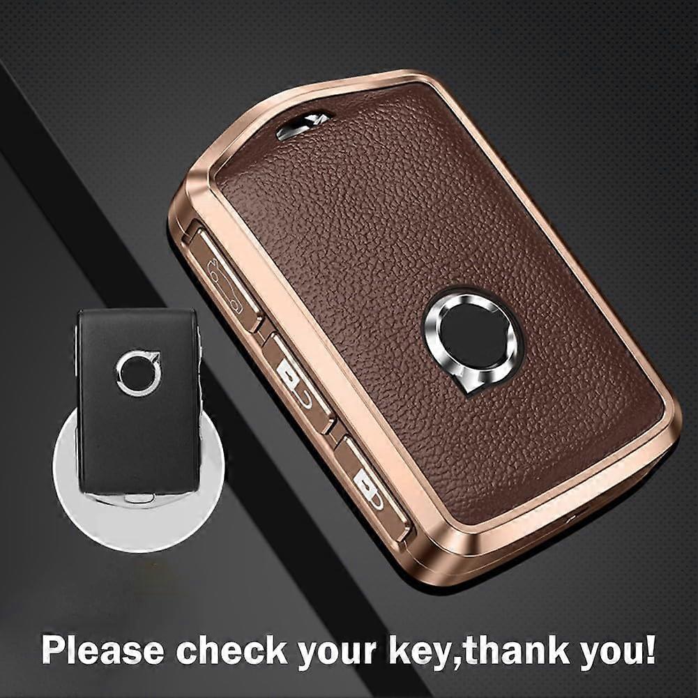Ultralight Aluminum Alloy Leather Key Case for Volvo XC90 S60 S90 C30 ...