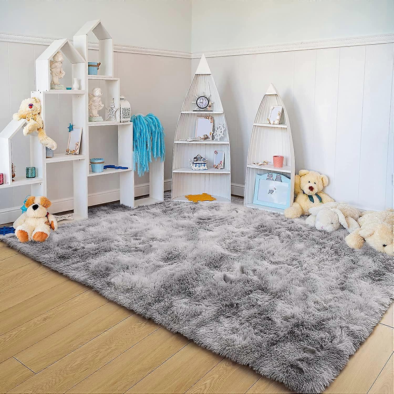 Thick Carpet for Living Room Rainbow Plush Rug Children Bedroom Fluffy ...