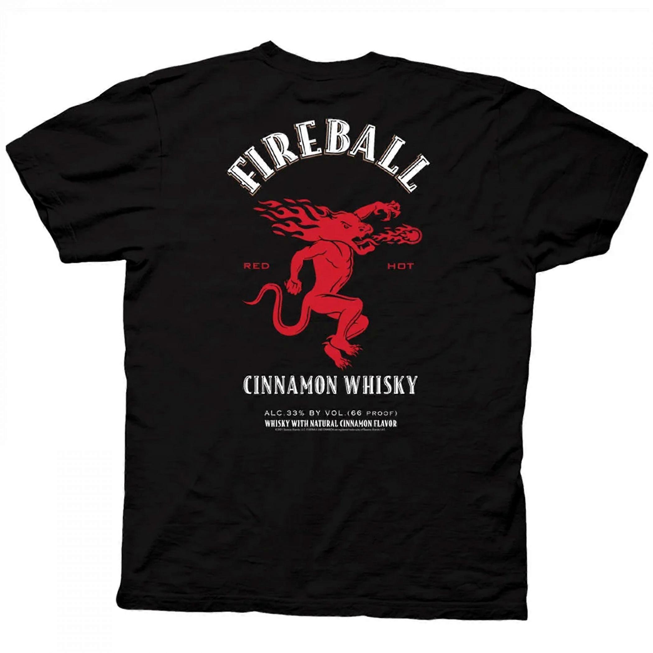 Fireball Black Label Print Front and Back T-Shirt | Fruugo UK