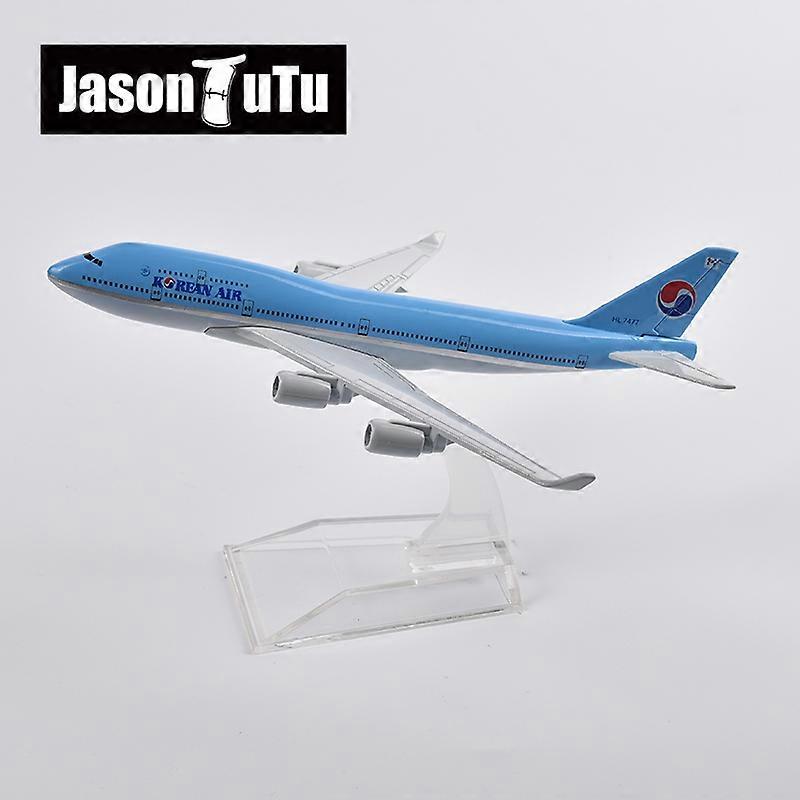 JASON TUTU 16cm Korean Air Boeing 747 Plane Model Aircraft Diecast Metal 1/400 Scale Airplane ...