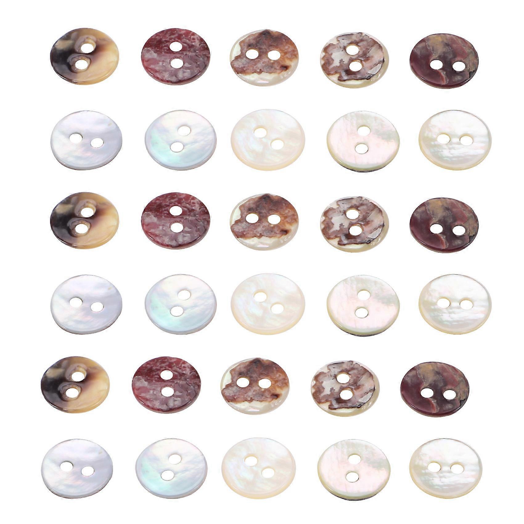 100 x 8 mm Pearl Buttons Mother of Pearl Shell Round Heads | Fruugo UK