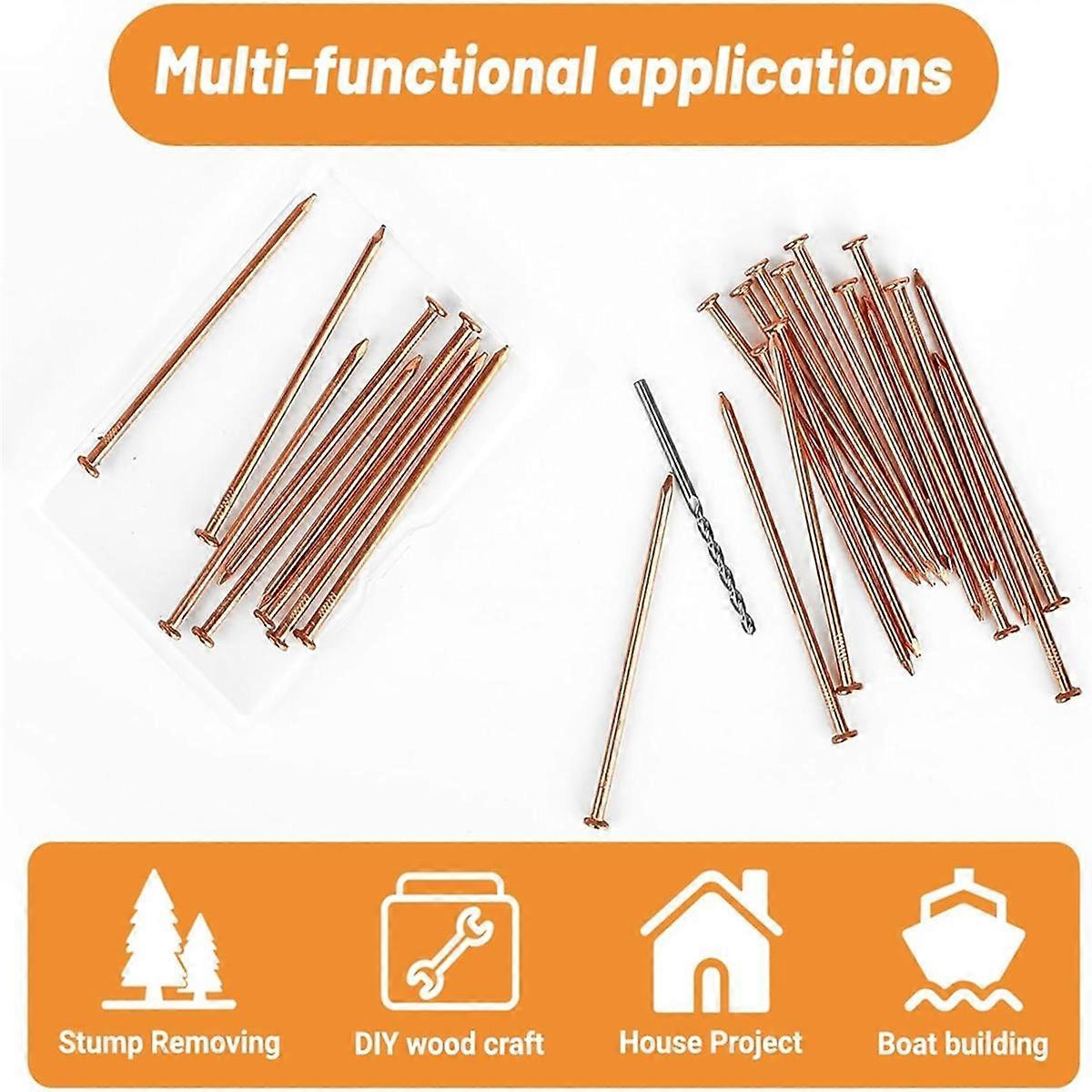 25 Pieces Copper Nails for Killing Tree Stump , 3.15 Inch Copper Nails ...